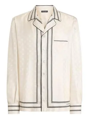Dolce & Gabbana Logo And Stripe-print Vanity Silk Twill Shirt - Multicolor