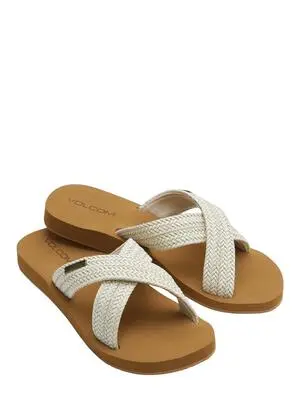 Volcom Double Cross Slides - Cream