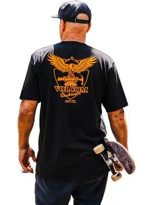 Volcom Hammered Split Short Sleeve Tee - Black