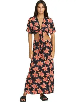 Volcom Printed Midi Skirt - Black