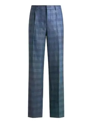 Etro Checked Trousers - Blue