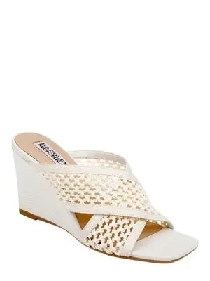 Badgley Mischka Woven Wedge Sandal - Cream