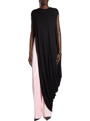 TOM FORD Asymmetrical Crepe Jersey Top - Black