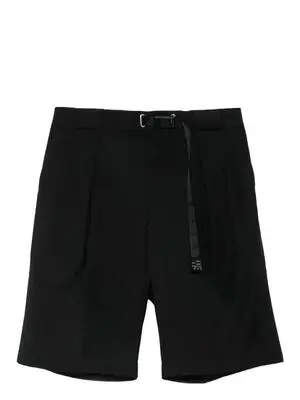 WHITE SAND Pleated Shorts Black
