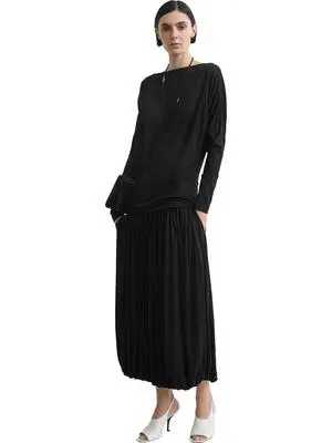 TOTEME Boatneck Jersey Top - Black