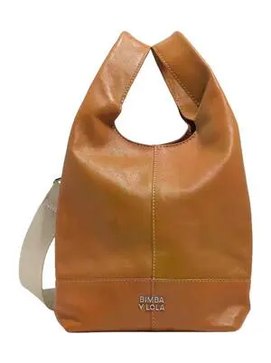 Bimba Y Lola Medium Paper Stitched Tote - Brown