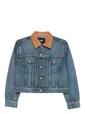 Maje Buttoned Denim Jacket - Blue