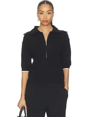 Varley Arney Half Zip Knit Polo Top - Black
