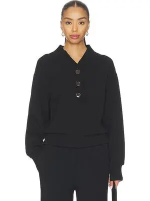 Varley Lucine Button Front Sweater - Black