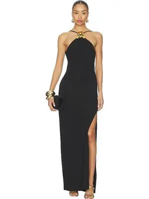Cult Gaia Vaela Maxi Dress With Halterneck - Black