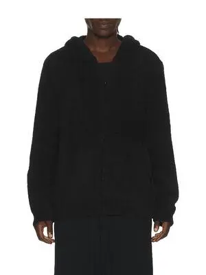 Barefoot Dreams Cozychic Zip Up Hoodie With Drawstring Hood - Black