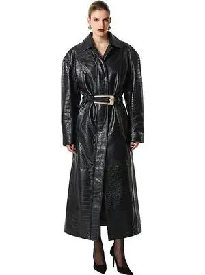 REVOLVE LOS ANGELES Nikita Leather Coat - Black