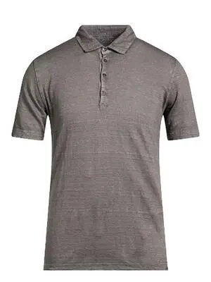 120% Lino Polo Shirt Size Linen - Grey