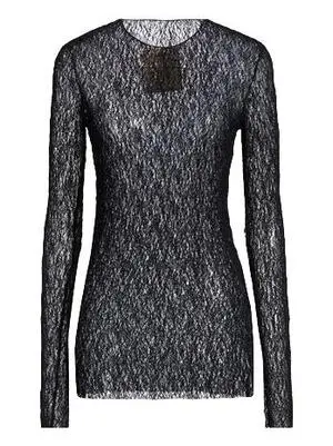 UMA WANG UMA WANG Black Open-Knit Long Sleeve Top