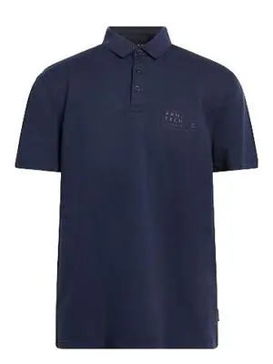 Armani Exchange Man Polo Shirt Midnight Blue Size S Cotton Midnight Blue
