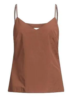 Peserico Poplin Top With Appliqués - Brown