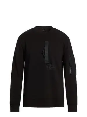 Armani Exchange Sweatshirt In Cotton, Polyester, And Elastane - Black