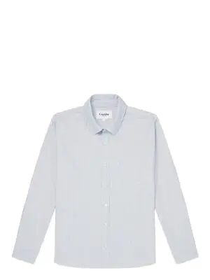 CORRIDOR Button-down Collar Striped Cotton Oxford Shirt - Blue