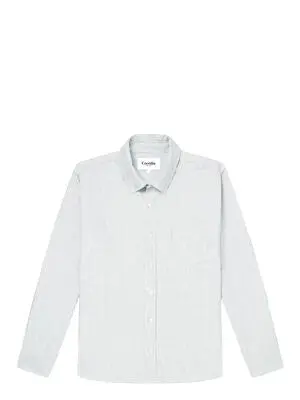 CORRIDOR Button-down Collar Striped Cotton Oxford Shirt - Green