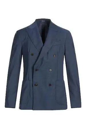 DRUMOHR Man Blazer Slate Blue Size 38 Virgin Wool, Mohair Wool