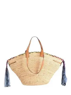 Isabel Marant Étoile Raffia Tote With Leather Trims - Beige