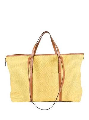 GIANNI CHIARINI Woven Raffia Maxi Tote Bag - Yellow