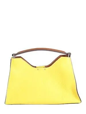 GIANNI CHIARINI Leather Handbag With Detachable Pouch - Yellow