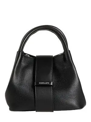 ZANELLATO Lizard-print Leather Handbag - Black