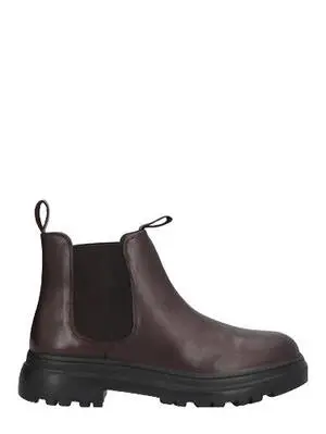 CAFÈNOIR Ankle Boots In Leather - Brown