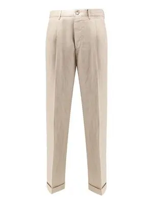 NUGNES 1920 Clarkfu Linen Trousers - Beige