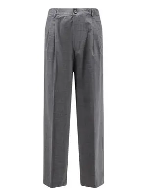 AMARANTO Virgin Wool Blend Trousers - Grey