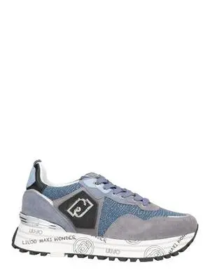 Liu Jo Slate Leather And Textile Fiber Low-top Sneakers - Blue