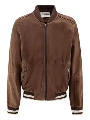 AMARANTO Suede Bomber - Brown