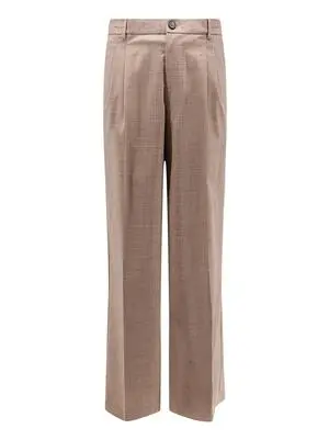 AMARANTO Virgin Wool Blend Trousers - Beige