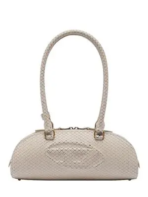 DIESEL® 1DR Python-Effect Leather Shoulder Bag Beige