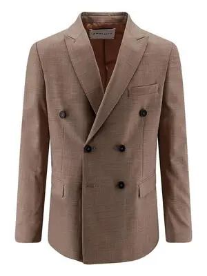 AMARANTO Virgin Wool Blend Blazer - Beige