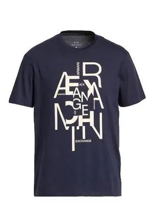Armani Exchange Man T-shirt Midnight Blue Size S Pima Cotton Blue