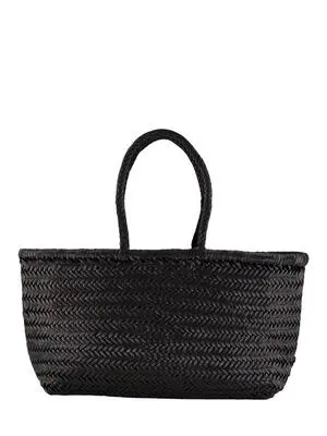 Dragon Diffusion Triple Jump Big Woven Leather Tote - Black
