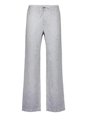 120% Lino Linen Casual Trousers - Grey