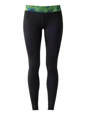 REEBOK Patterned Waistband Leggings - Black