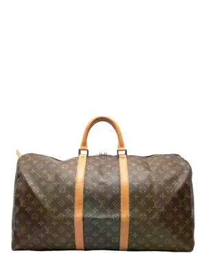 LOUIS VUITTON Louis Vuitton 1995 Monogram Keepall 55 Travel Bag Brown