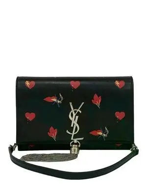 Saint Laurent Monogram Kate Tassel Wallet On Chain - Black