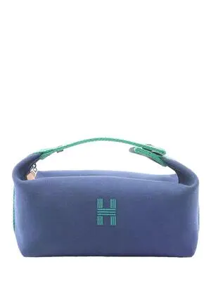 Hermès Small Toile Bride A Brac Case Vanity Bag - Blue