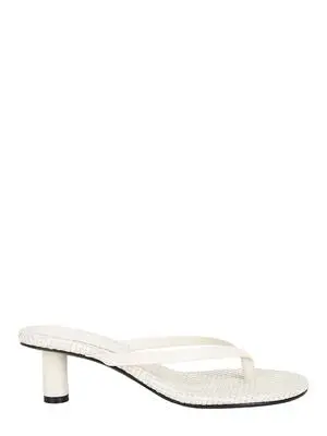 ST. AGNI Woven Thong Heeled Sandal - Ecru