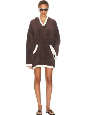 Staud Anona Terry Cloth Mini Dress - Java