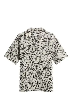 Universal Works Kantha Flower Road Shirt - Ecru/black