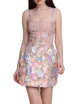 Victoria's Secret Avec Les Filles Floral Appliqué Mini Dress - Multicolored