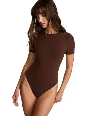 Victoria's Secret Smoothing Rib Tee Bodysuit - Brown