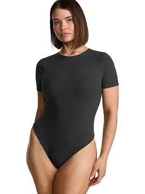 Victoria's Secret Smoothing Rib Tee Bodysuit - Grey
