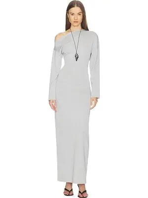 SRG Lesly Off-shoulder Knit Dress - Light Grey